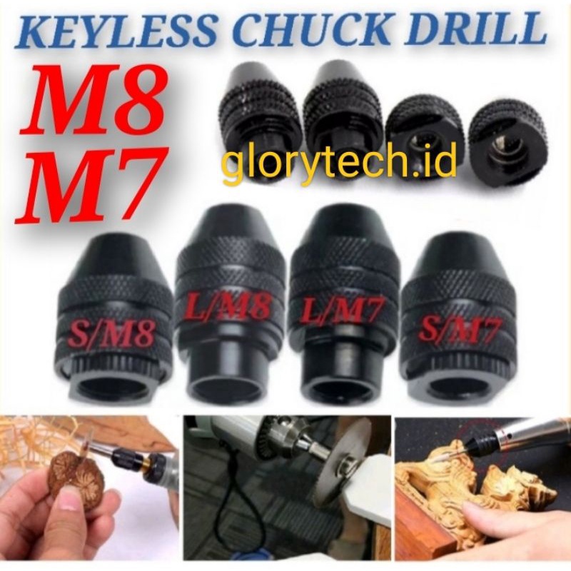 Jual Kepala bor mini chuck /kepala bor chuck Tanpa collet /chuck mini ...