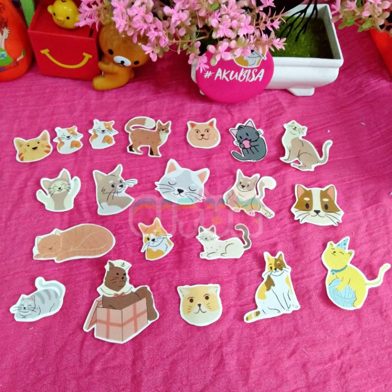 Jual 20pcs Stiker Kucing Lucu Indonesia|Shopee Indonesia