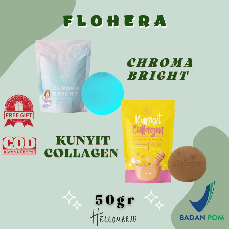 Jual Chroma Bright Flohera Brightening Body Soap | Kunyit Collagen BPOM ...