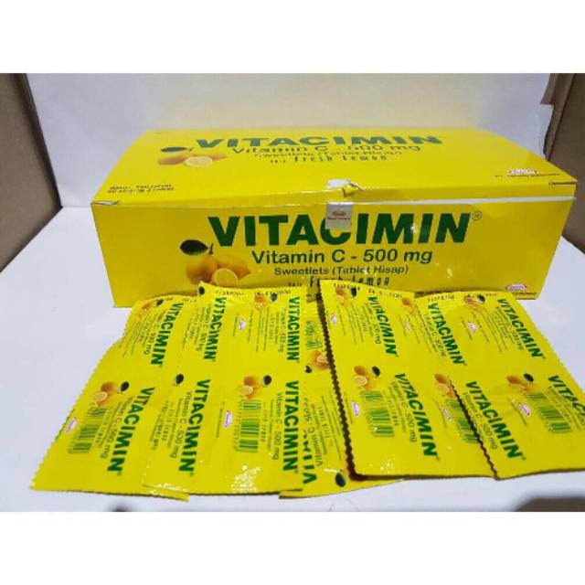 Tablet Hisap VITACIMIN Vitamin C 500 mg 1 strip isi 2 tablet | Shopee ...