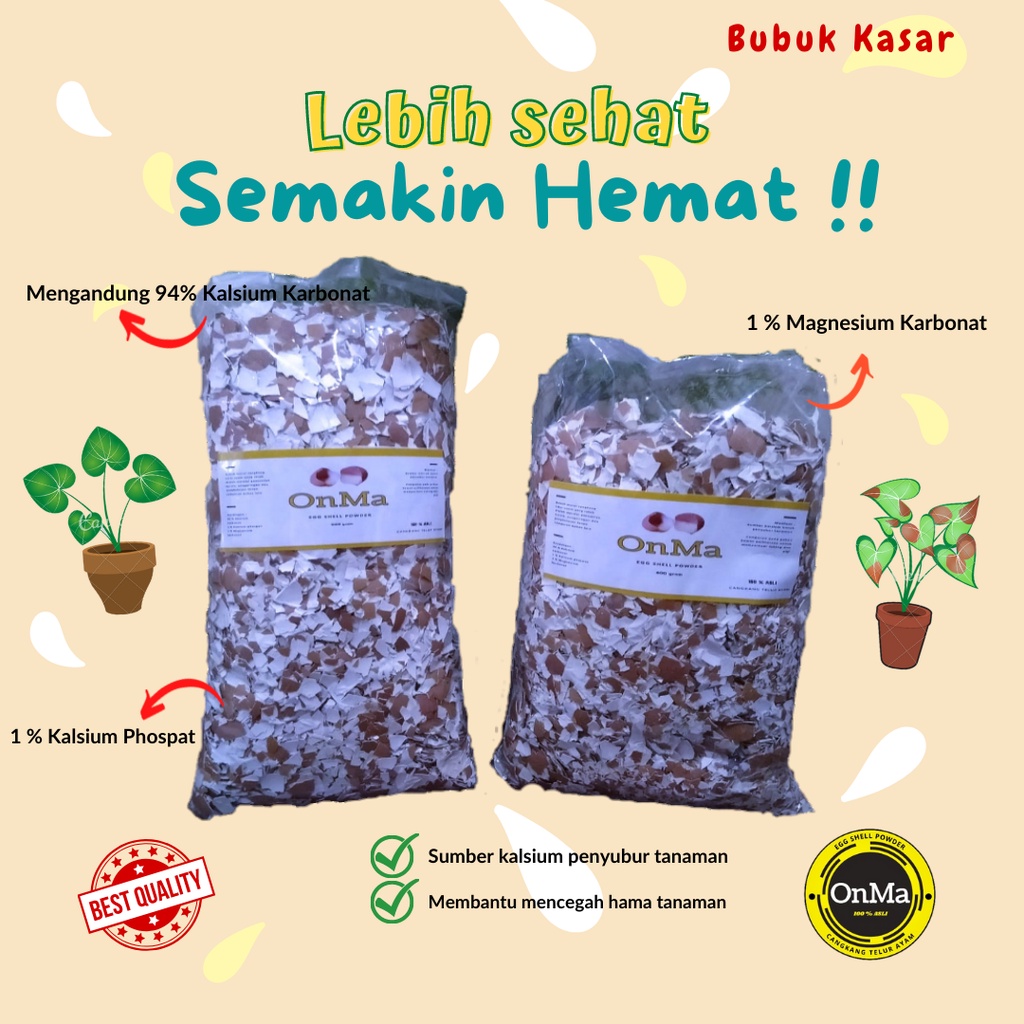 Jual Cangkang Telur Bubuk Kasar Egg Shell Powder Tepung Pupuk Organik ...