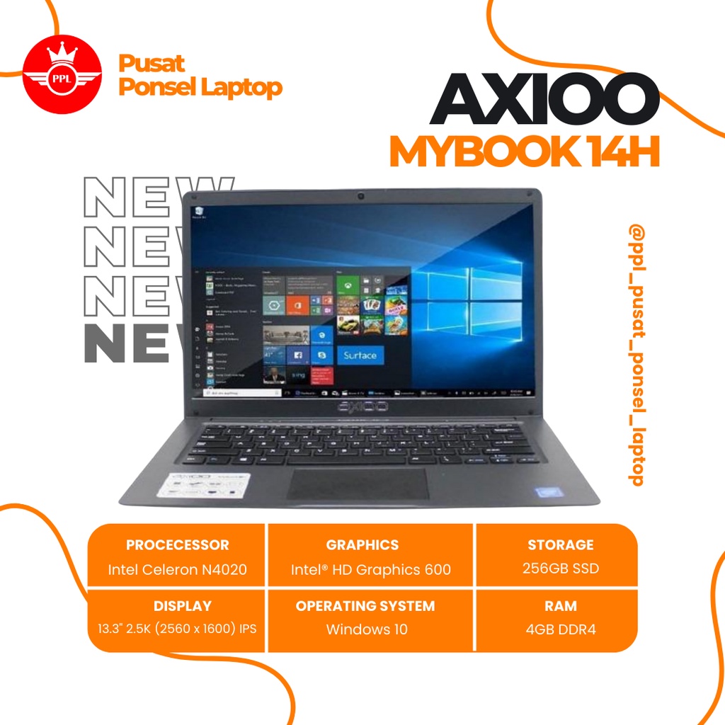 Jual AXIOO MYBOOK 14H INTEL CELERON N4020 | 4GB 256GB SSD | 13.3"FHD ...