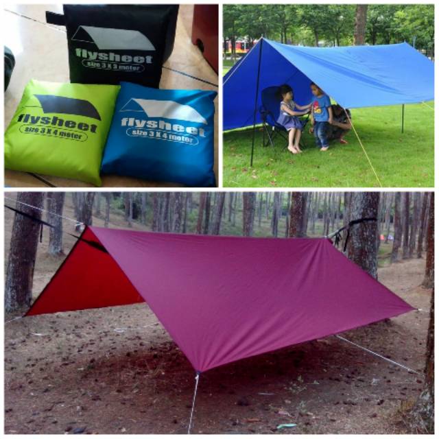 Jual Flysheet Outdoor Waterproof Tarptent Atap Tenda Alas Bushcraft ...