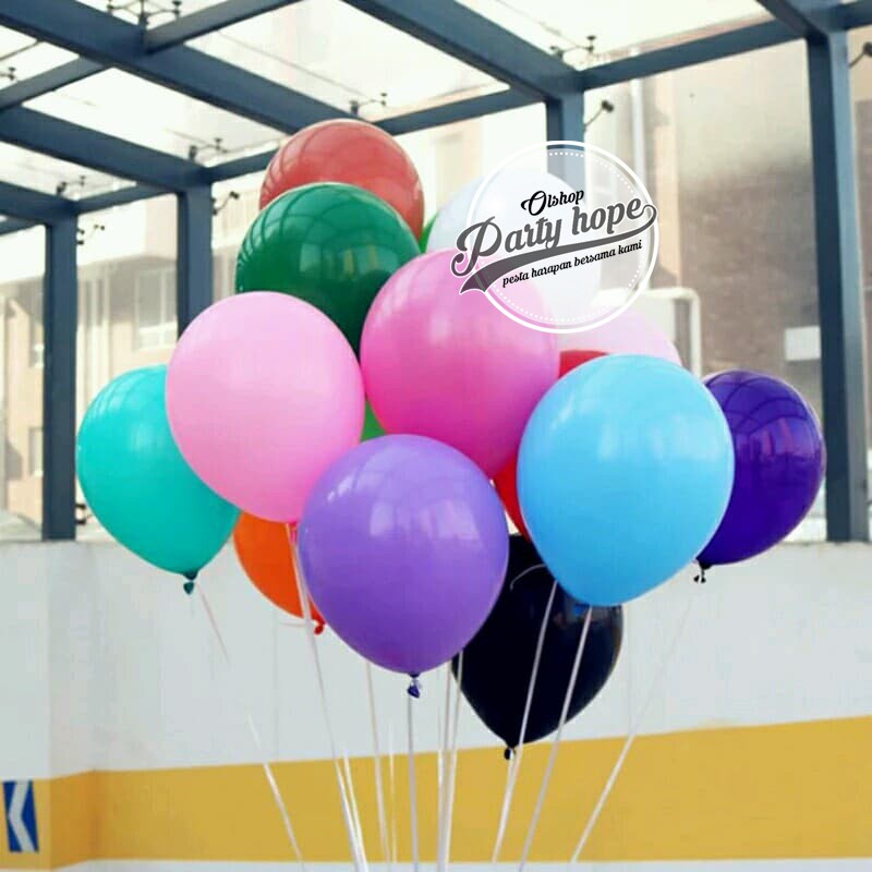 Jual Balon Doff latex 12 inc Warna Warni / Balon Doff Rainbow / Balon ...