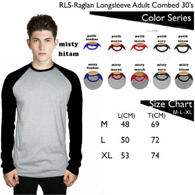 Jual Kaos Raglan Lengan Panjang | Shopee Indonesia