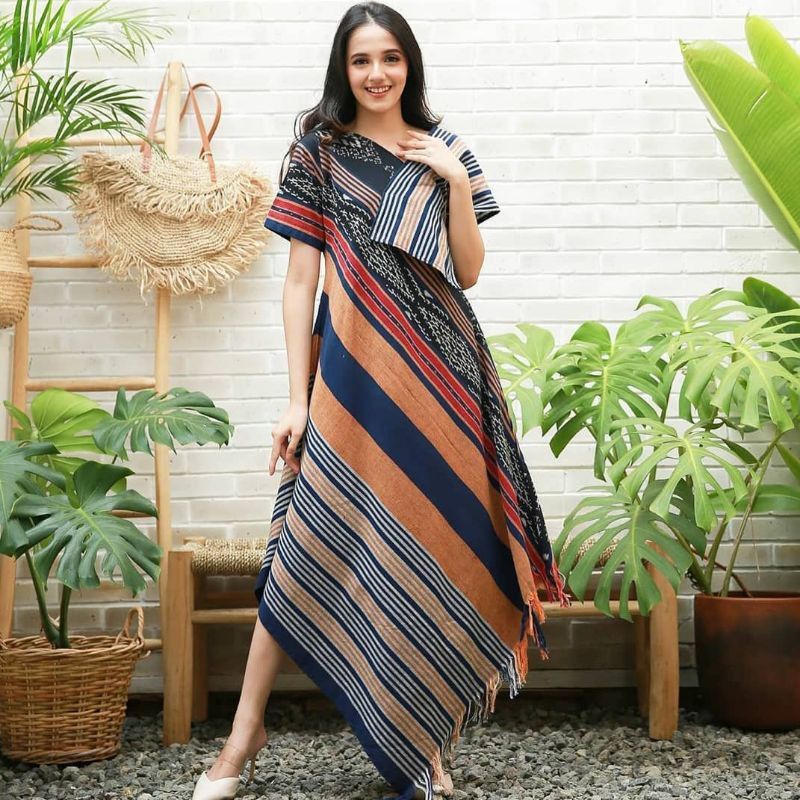 Jual DRESS TENUN WANITA ETNIK BAJU KONDANGAN KEKINIAN | Shopee Indonesia