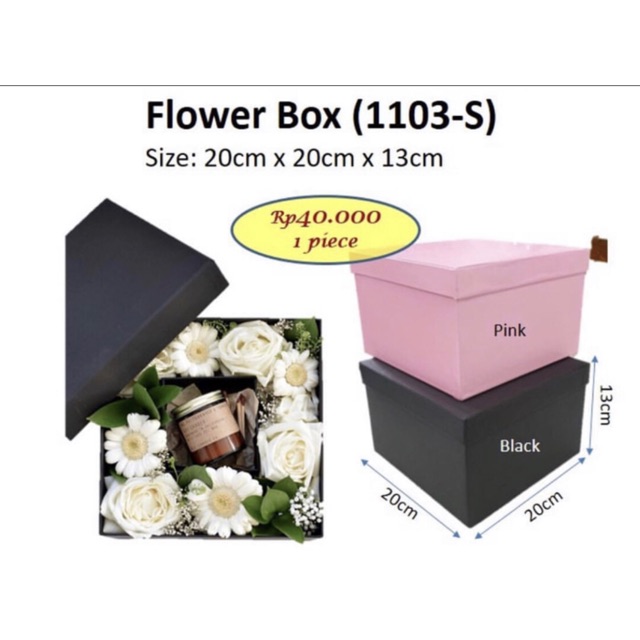 Jual Flower Box bloom bunga 25X25 barang florist persegi kotak bloombox 1103M | Shopee Indonesia
