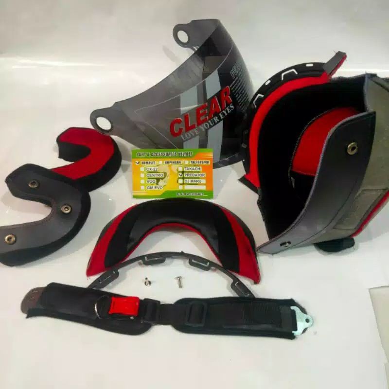 Jual Busa helm nhk predator fullset + tali + kaca helm nhk predator ...