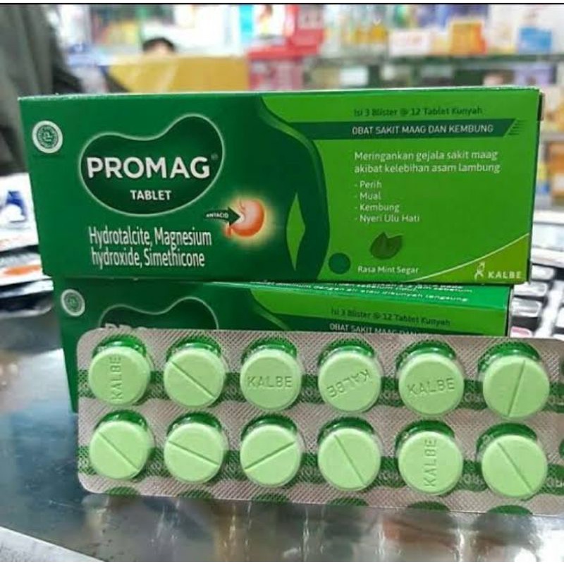 Jual Promag Tablet Kunyah || Obat Sakit Maag || 1 Box isi 3 Strip ...