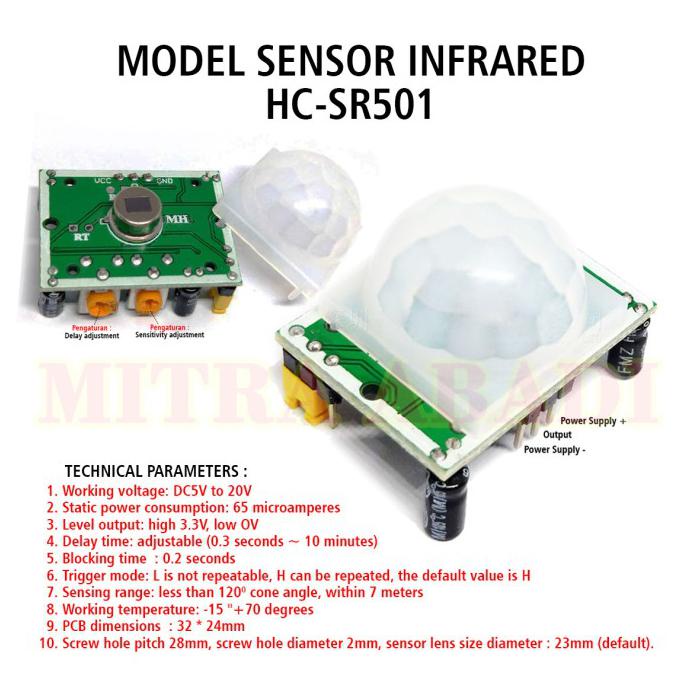 Jual Modul Sensor Gerak Infrared PIR HC-SR501 Arduino | Shopee Indonesia