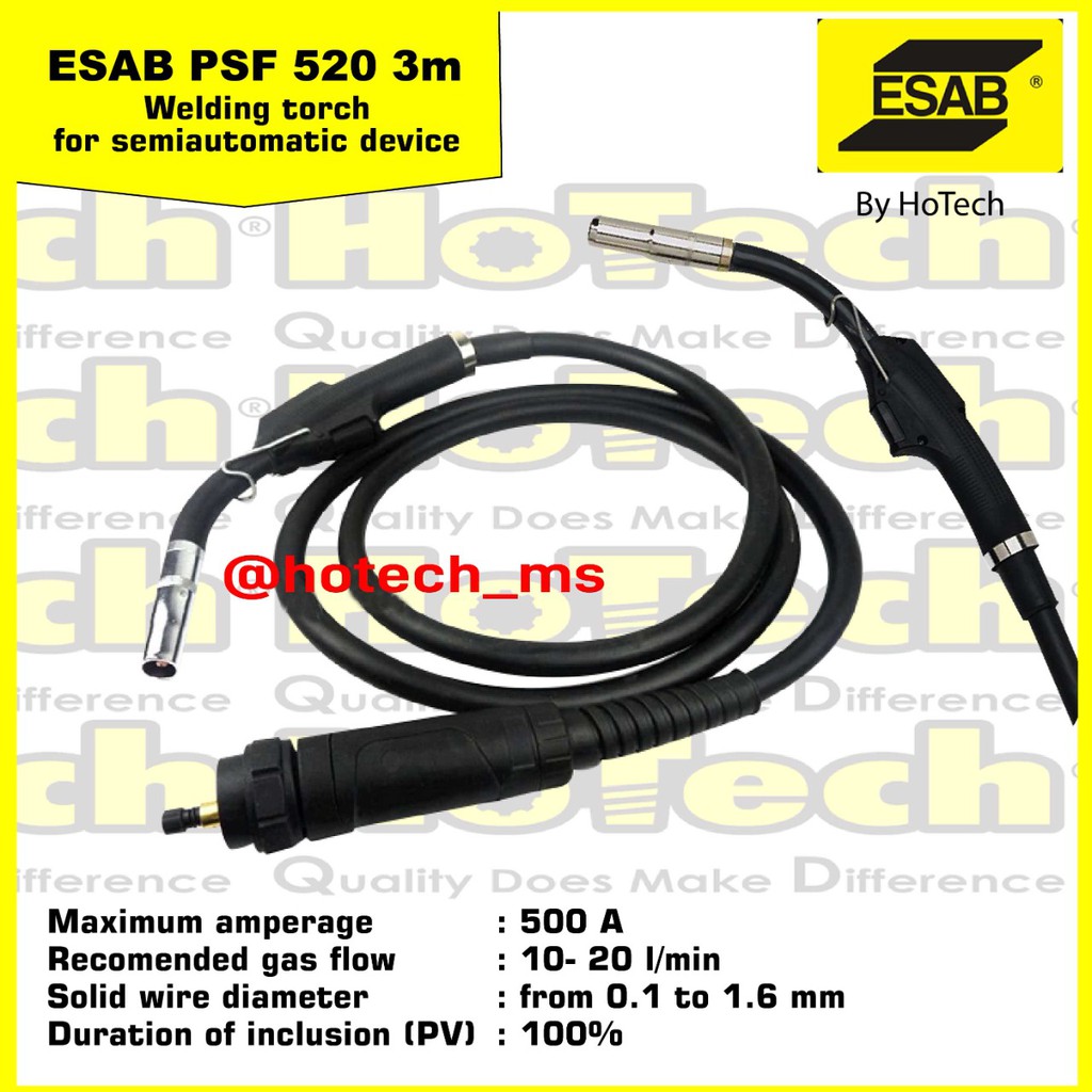 Jual ESAB Mig Torch PSF 520w | Esab Welding Torch PSF 520w 3.0M ...