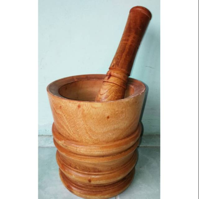 Jual LUMPANG KAYU ALU KAYU 1 SET LUMPANG ALU DENGAN ULEKAN PENUMBUK ...