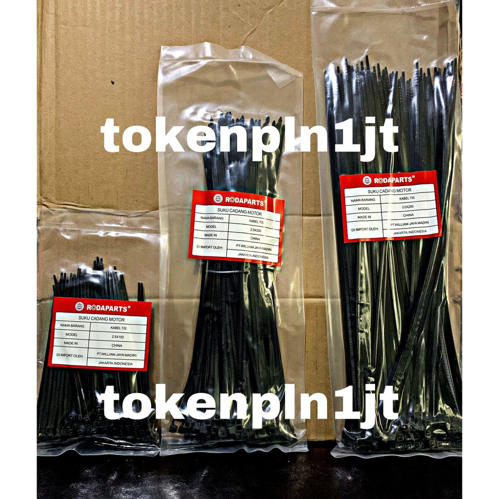 Jual Kabel Ties 20 cm Tali Cable Serut Pengikat Tie Tis Warna Hitam ...