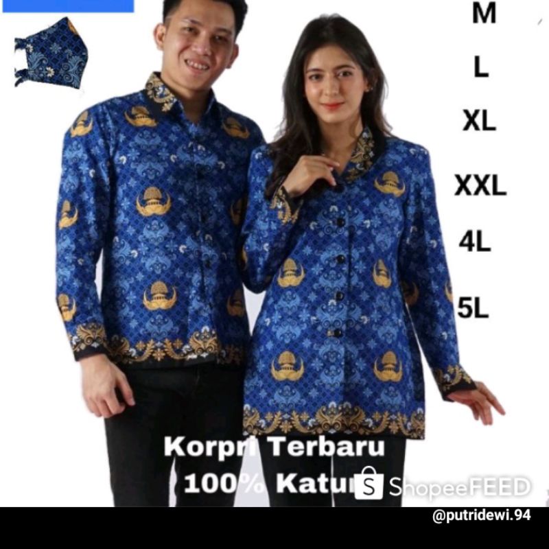 Jual BAJU KORPRI kerah hitam tanpa puring | Shopee Indonesia