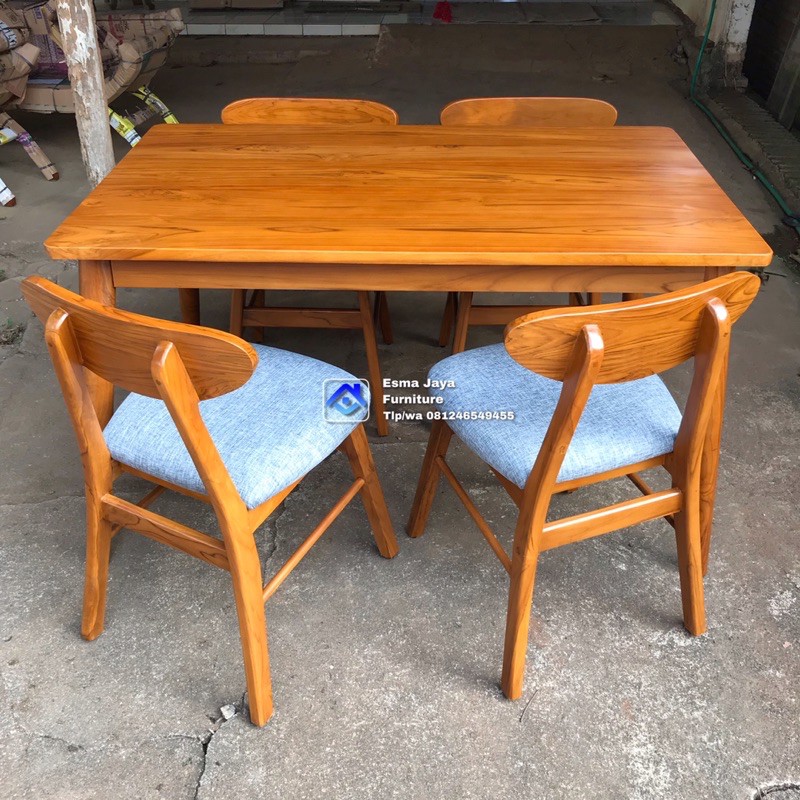 Jual meja makan modern ropan kursi 4 Indonesia|Shopee Indonesia