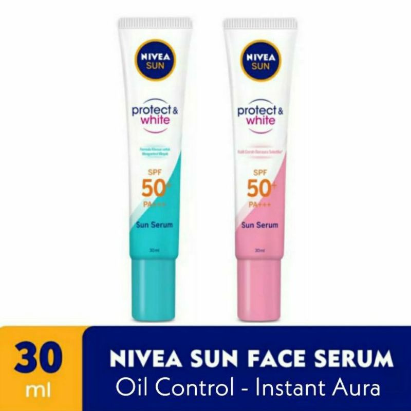 Jual NIVEA Sun Face Serum Instant Aura / Oil Control SPF 50+ 30ml ...