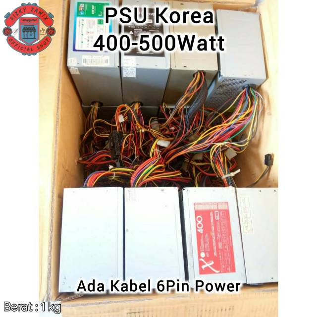 Jual Power Supply Unit (PSU) Korea 400-500Watt + Kabel 6 Pin Power VGA ...