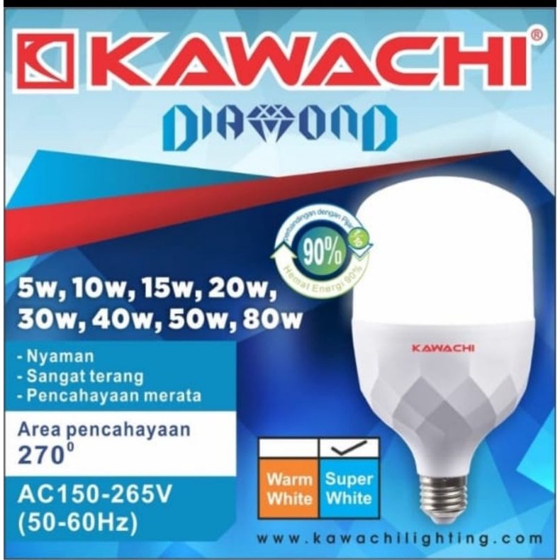 Jual Lampu LED Diamond 20,30,40,50 Watt Kawachi SUPER WHITE | Shopee Indonesia
