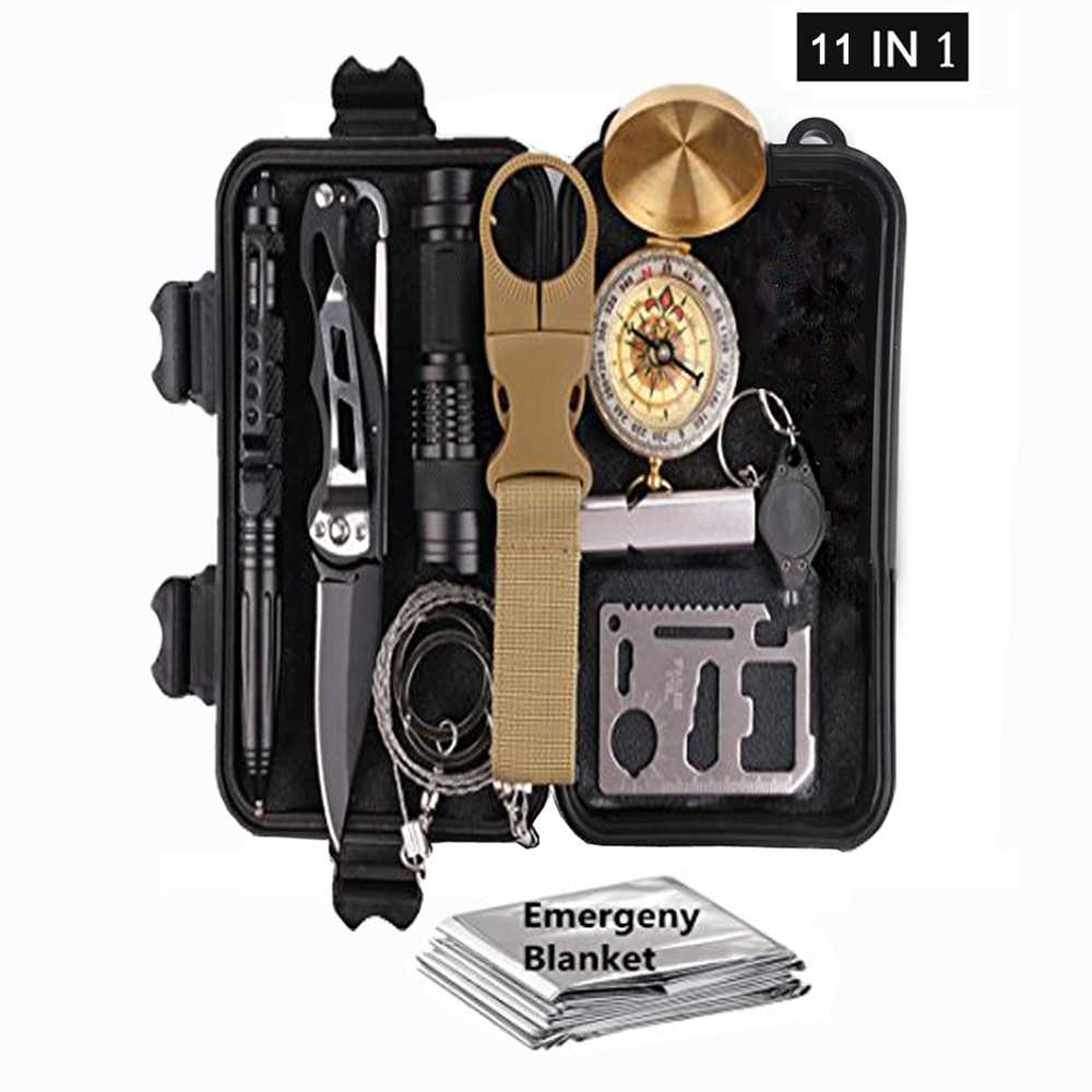 Jual Survival Kit 11 in 1 Multifunctional First Aid SOS Tools / Box Kotak Tempat Peralatan ...