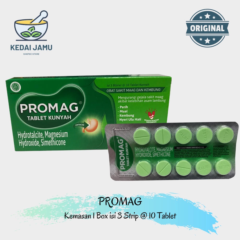 Jual Promag Obat Sakit Maag dan Kembung Isi 3 Strip 30 Tablet Indonesia ...