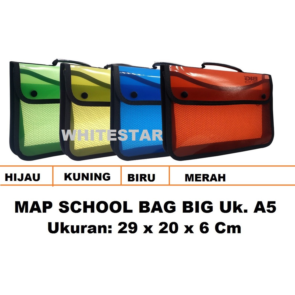 Jual tas map plastik 2 kancing / school bag big ukuran A5+ Indonesia ...