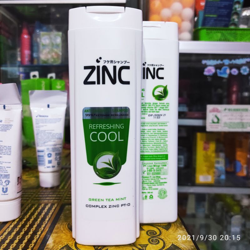 Jual Shampoo Zinc Refreshing Cool 340ml - Sampo Anti Ketombe with Green ...