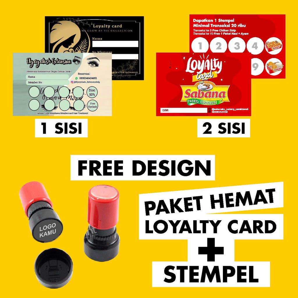 Jual KARTU MEMBER | LOYALTY CARD + STEMPEL | Shopee Indonesia