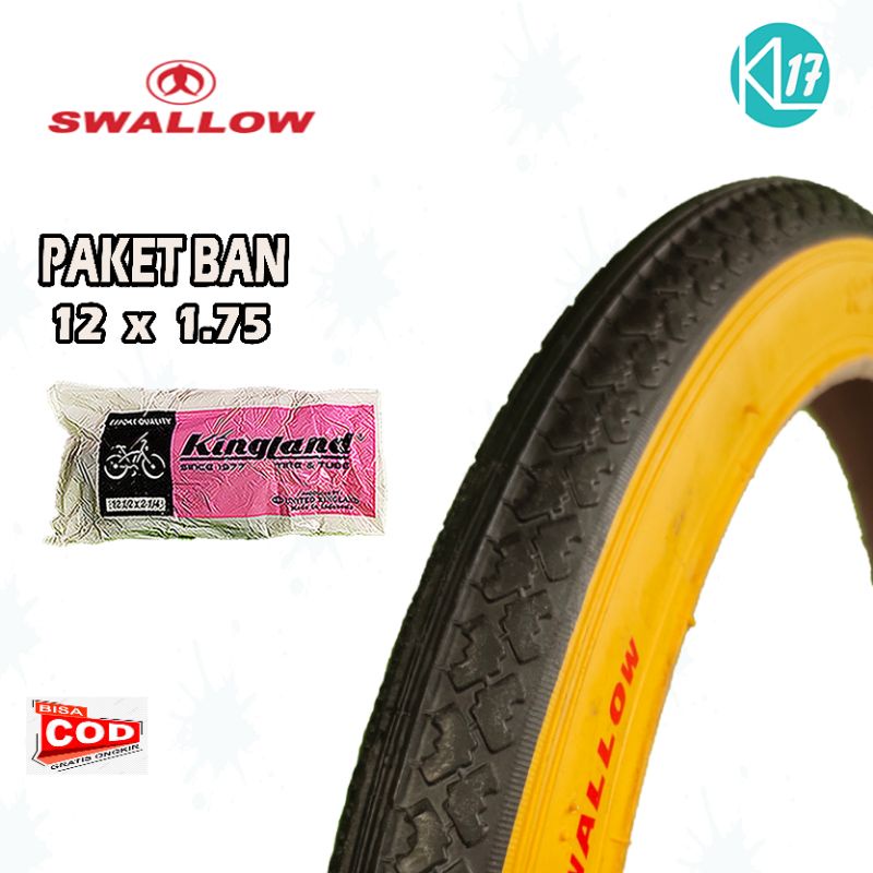 Jual BAN LUAR 12 X 1.75 SWALLOW BAN LUAR SEPEDA 12 ANAK BMX MINI PAKET BAN SEPEDA 12 1/2 x 2 1/4 ...
