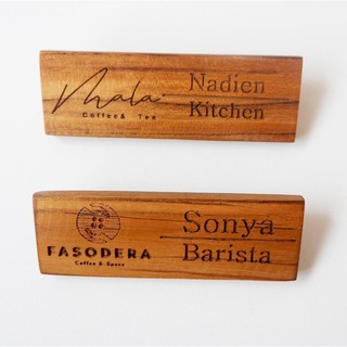 Jual Name/Pin Tag Kayu Custom Grafir Nama & Logo |Pin Tag Cafe ...