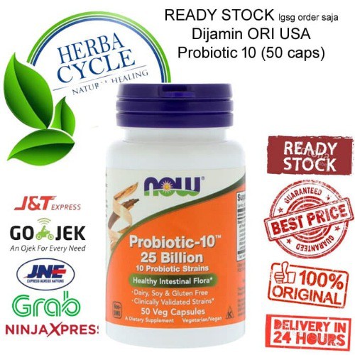Now Foods Probiotic 10 25 Billion 50 Veg Cap Now Probiotik ORI USA ...