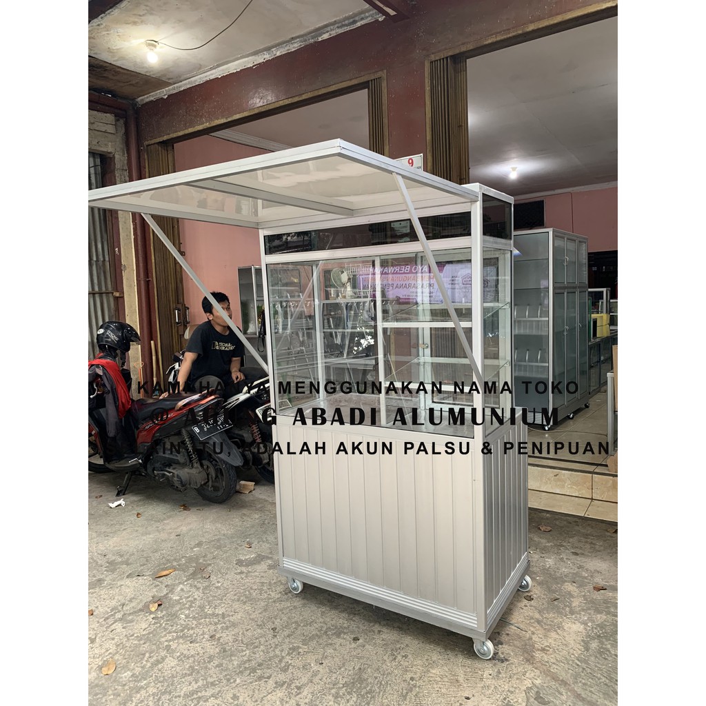 Jual Etalase / Gerobak Alumunium Atap Lipat Dagang Kebab | Shopee Indonesia