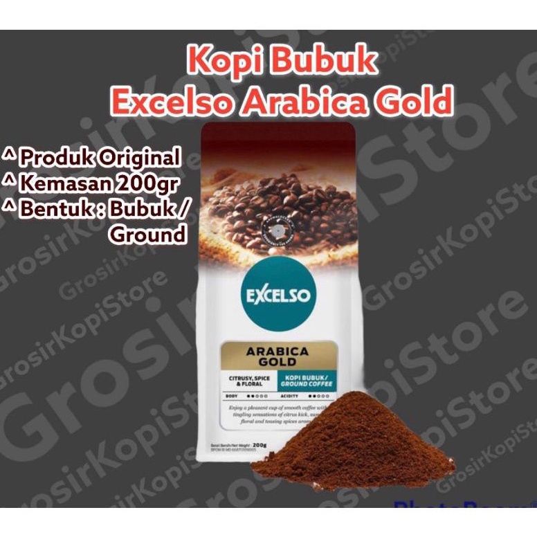 Jual Kopi bubuk Excelso Arabica Gold 200gr | Shopee Indonesia