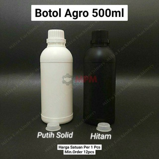 Jual Botol Agro HDPE Putih Hitam 500ml / Botol Labor 500 ml | Shopee ...