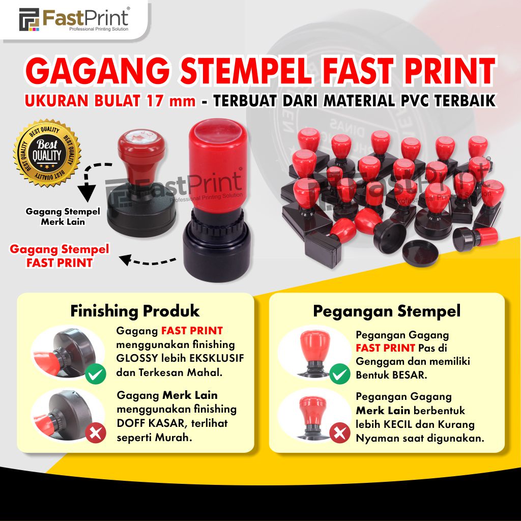 Jual Gagang Stempel Flash Bulat Ukuran Diameter 17mm 17 mm Indonesia ...