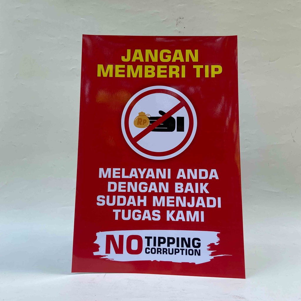 Jual Stiker No Tipping, Sticker Anti Korupsi, Sticker Edukasi ...