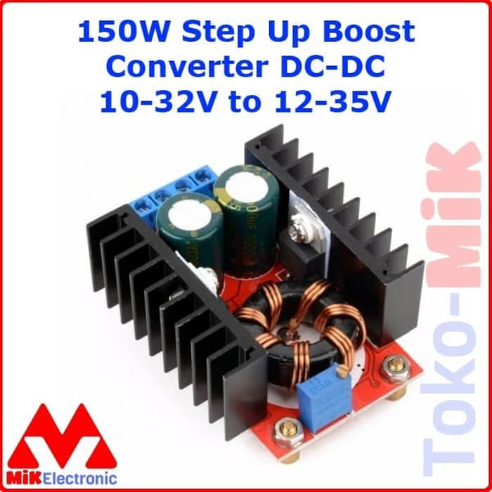 Jual ADJUSTABLE 150W STEP UP BOOST CONVERTER DC-DC 10-32V TO 12-35V MODUL | Shopee Indonesia