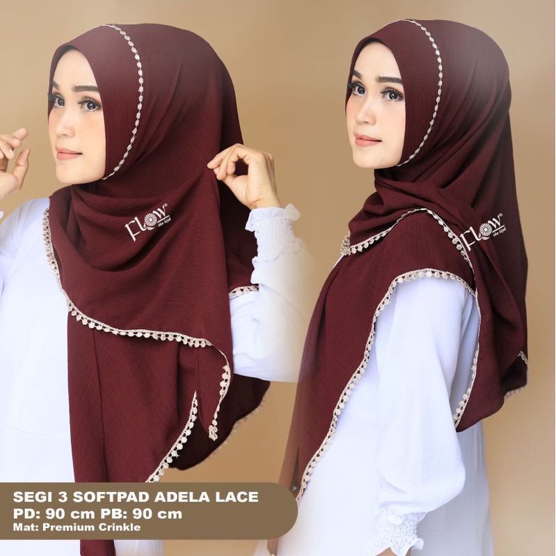 Jual JILBAB INSTANT SEGITIGA SOFTPAD ADELA LACE ORIGINAL FLOW NEWARRIVALL | Shopee Indonesia