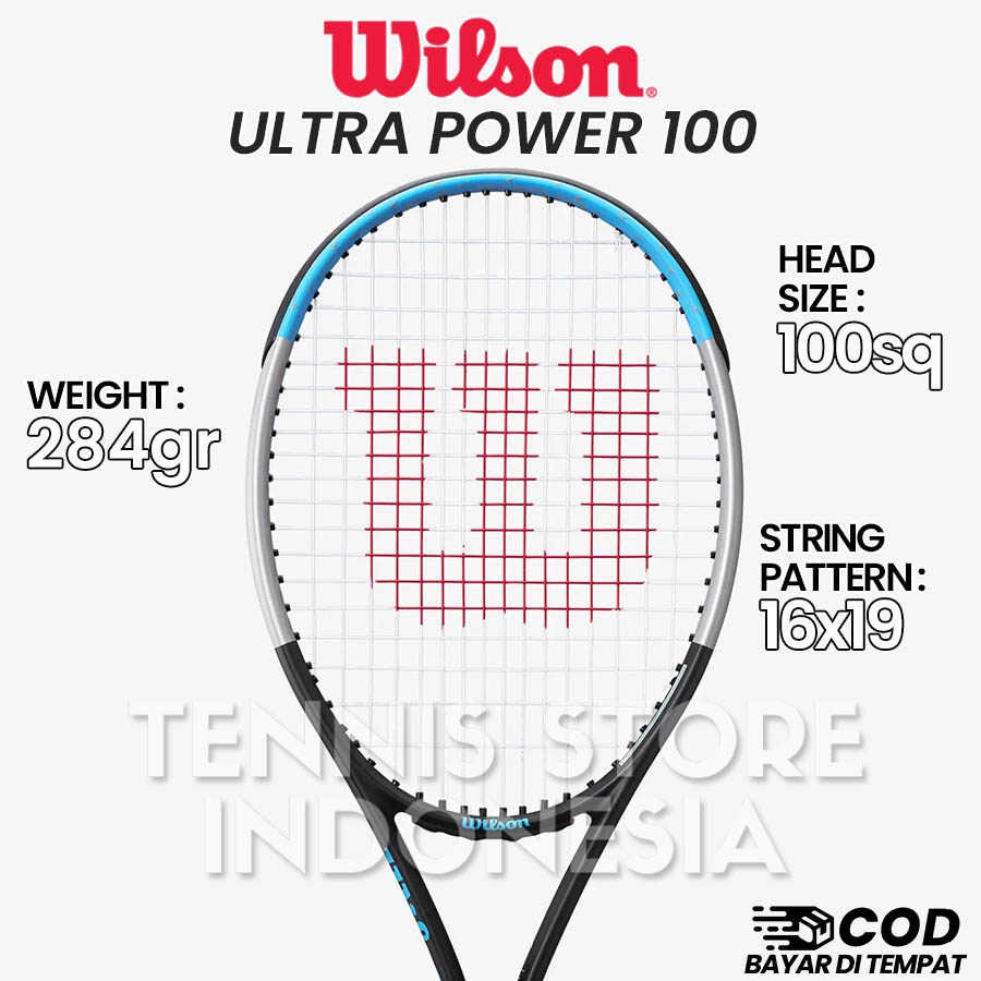 Jual Raket Tenis Pemula Wilson Ultra Power 100 sq / 284 gr 2022 ...