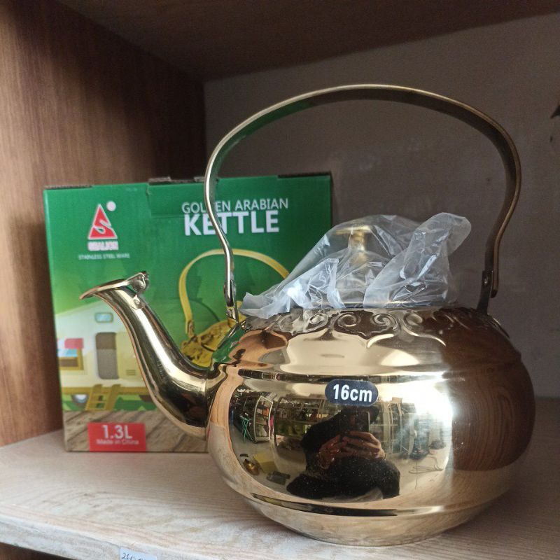 Jual Teko Zamzam Gold 1,3 Liter | Golden Arabian Kettle | Teko Sealion ...
