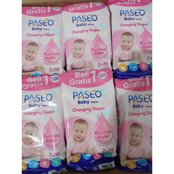 Jual Paseo baby wipes 50 sheets tissue basah | Shopee Indonesia