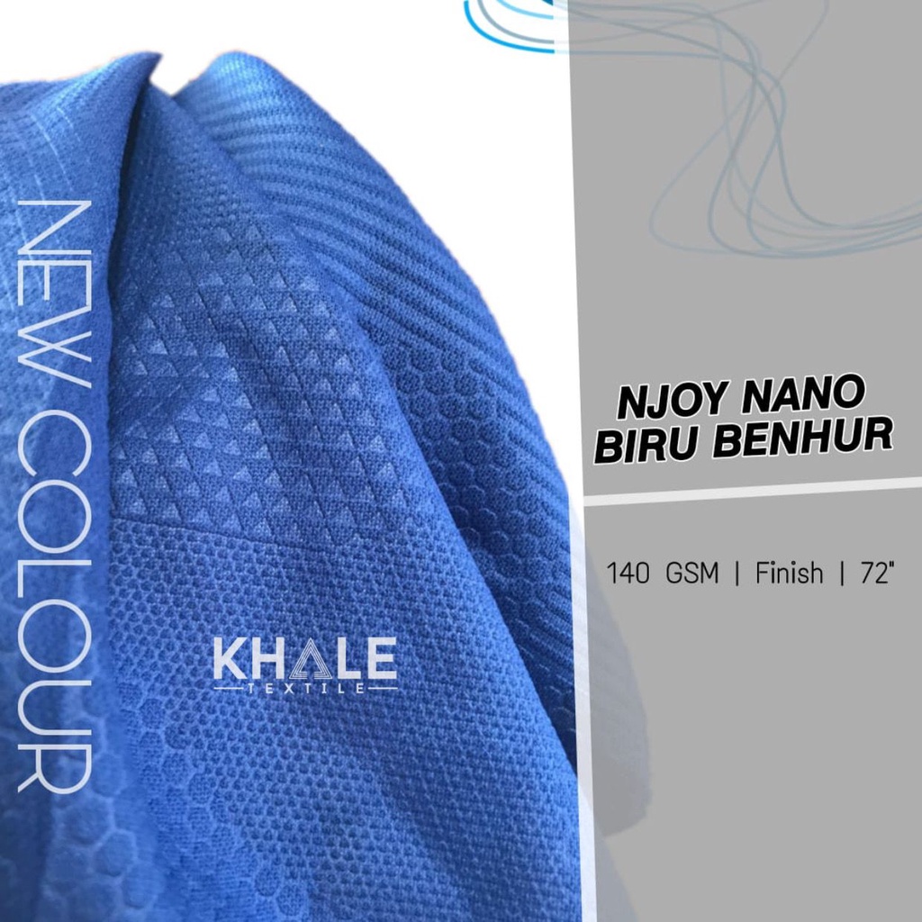 Jual Bahan Kain Drifit Emboss Njoy Nano Corak Biru Benhur Premium ...