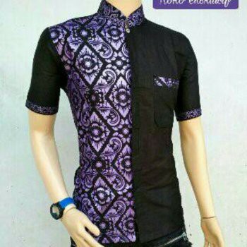 Jual BATIK POPULER Koko batik ungu exlusive | Shopee Indonesia