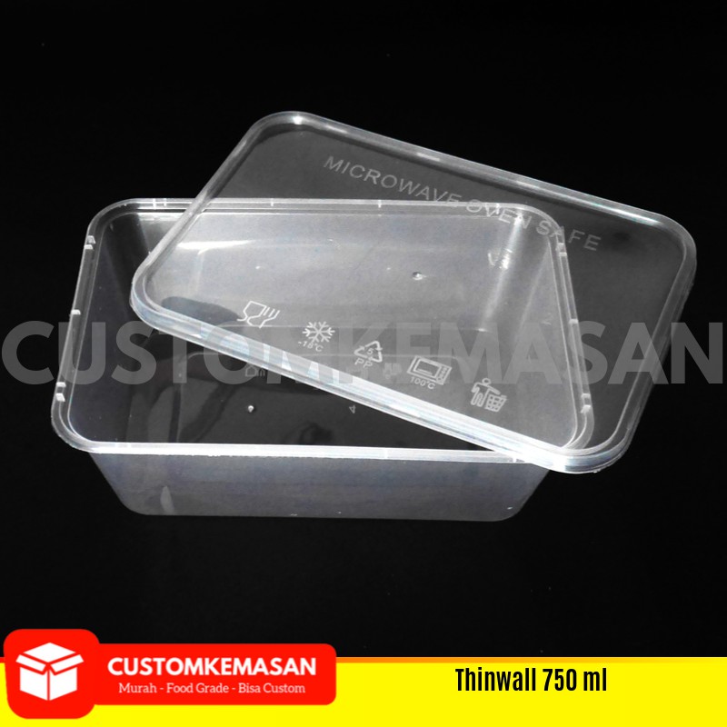 Jual Thinwall 750 Ml Lunch Box Plastik Food Container Wadah Makanan