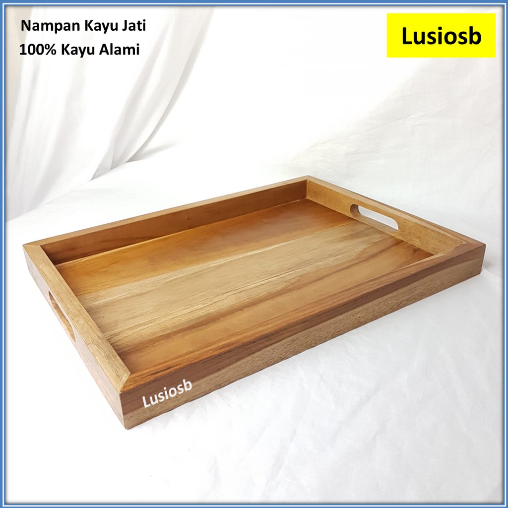 Jual Nampan Kayu Jati / Nampan Saji / Tray Besar Kayu Jati / Wooden ...