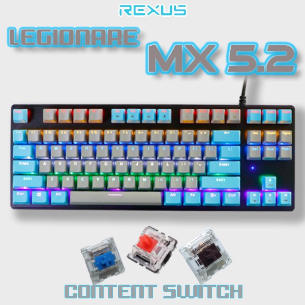 Jual Rexus Legionare MX 5.2 Gaming Keyboard Mechanical TKL Red Blue ...