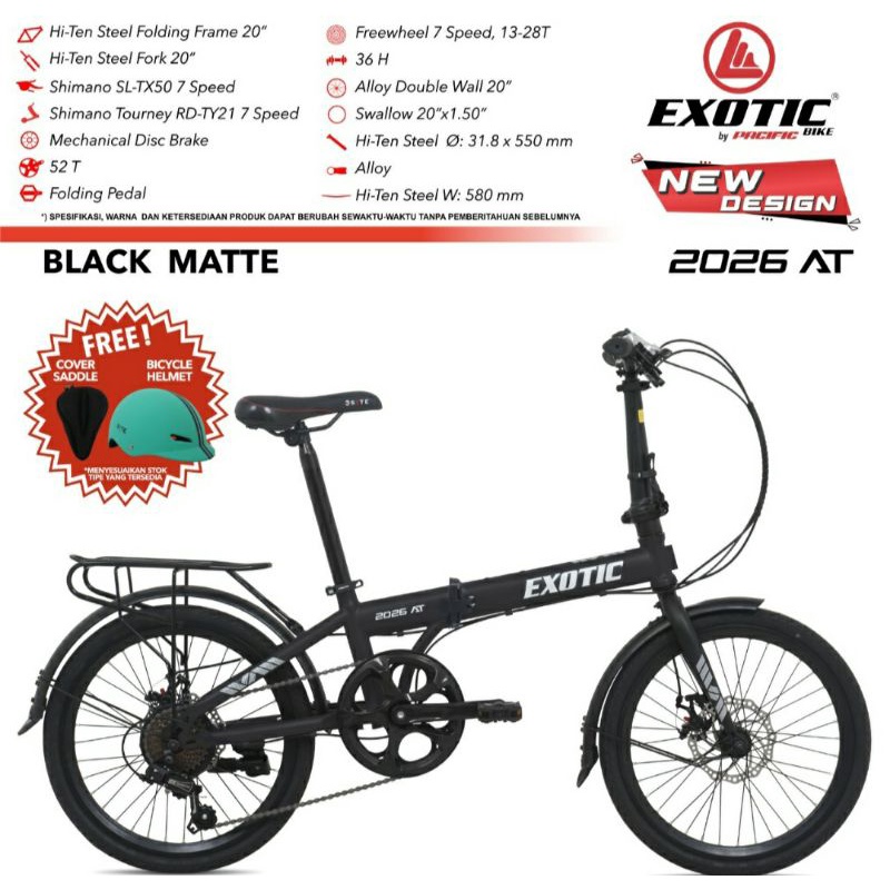Jual Sepeda Lipat 20 inch Exotic 2026 AT Double Disc Shimano 7 Speed ...