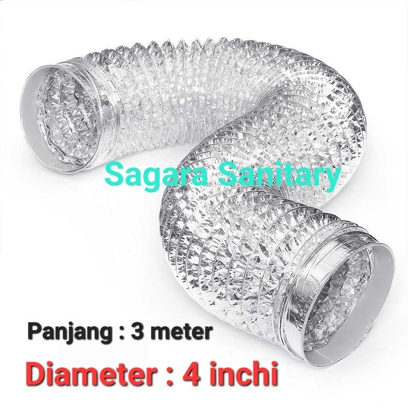 Jual pipa selang cooker hood 4 inchi panjang 3 meter / flexible ducting ...