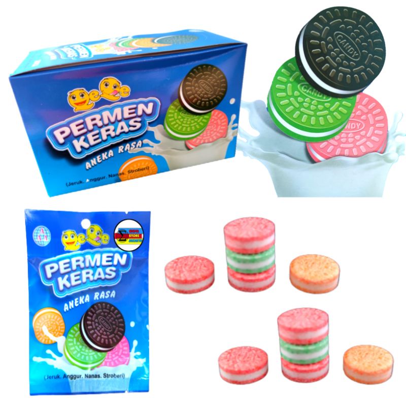 Jual Permen Keras Jadul Bentuk Oreo Mini Warna Warni Eceran Aneka Rasa ...
