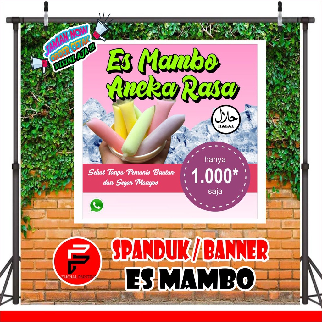 Jual spanduk/banner minuman es mambo ukuran 1 x 1 meter | Shopee Indonesia