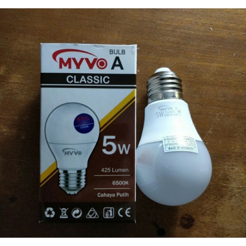 Jual Lampu LED Bohlam MYVO CLASSIC 5 Watt Termurah Garansi 1 Tahun | Shopee Indonesia